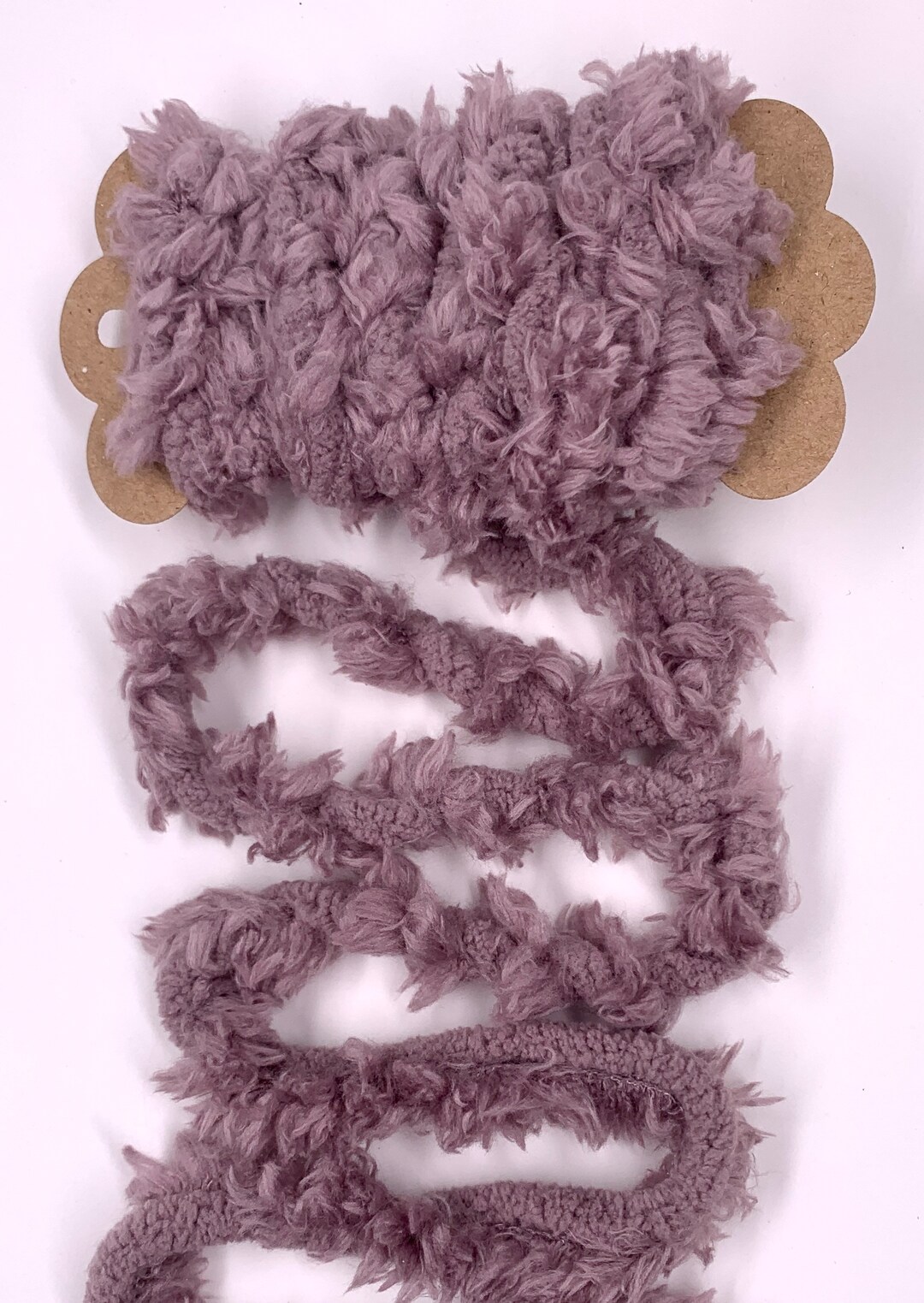 2 Yds Sherpa (dusty Lilac) Chenille Faux Fur Trim Novelty Fibers Mixed ...