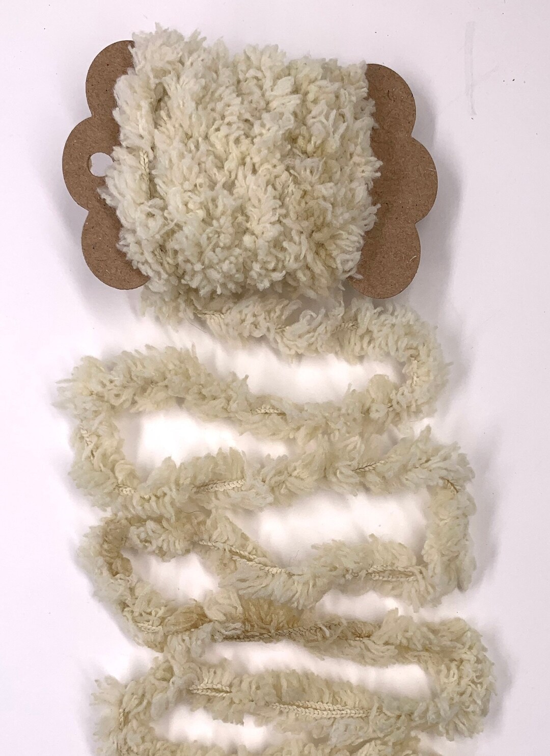2 Yds Sherpa 3/8 cream/beige Faux Fur Trim Novelty Fibers Mixed Media ...