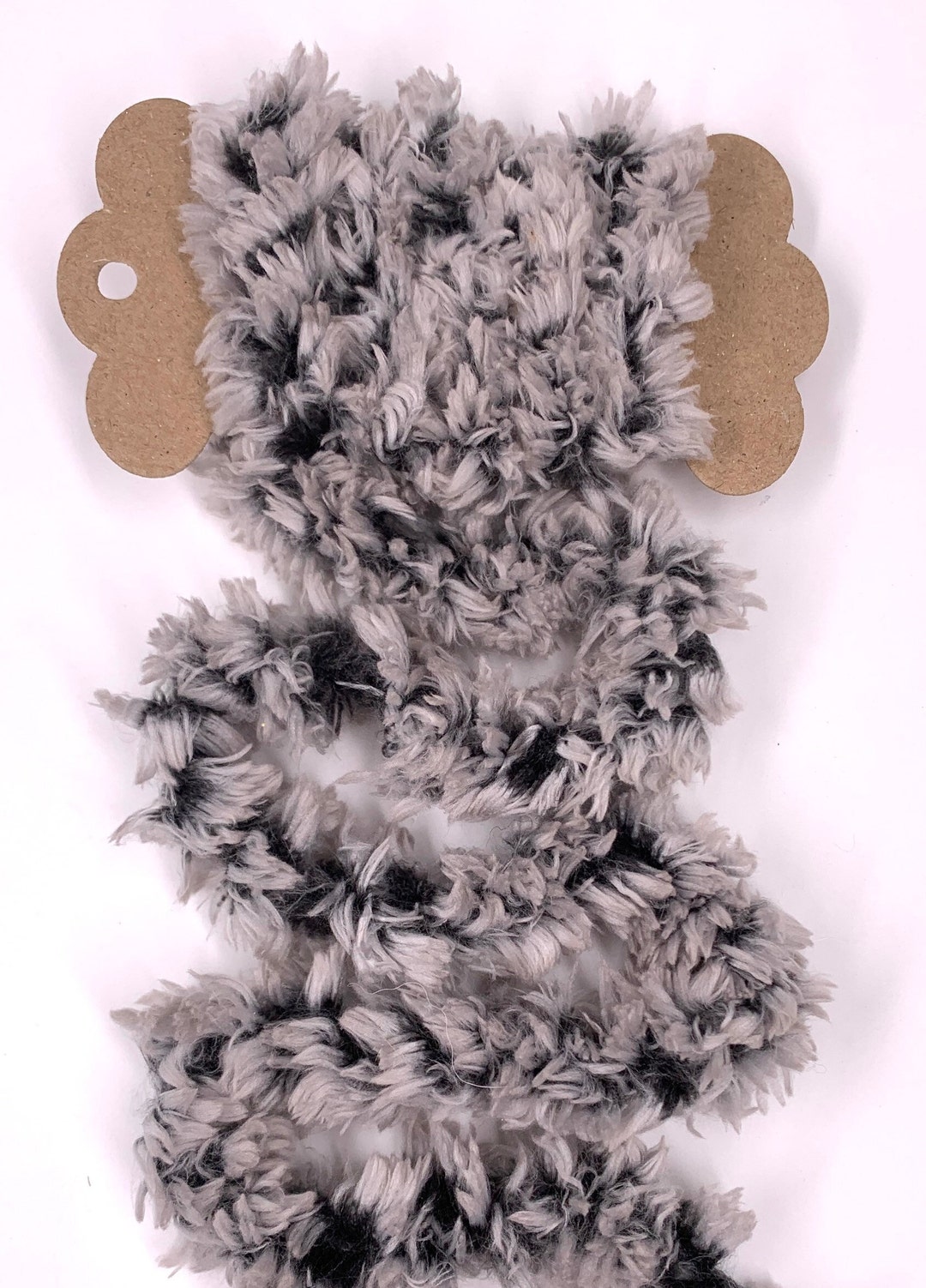 1 Yds Thick Sherpa (gray/black) Faux Fur Trim Novelty Fibers Mixed ...