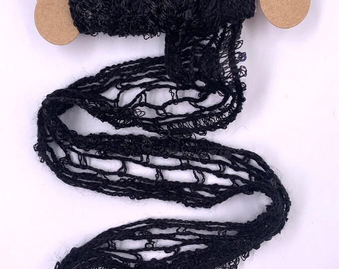 1.5 Yards 3 Fishnet Weave black With Sequins Novelty Trim Mixed Media ...