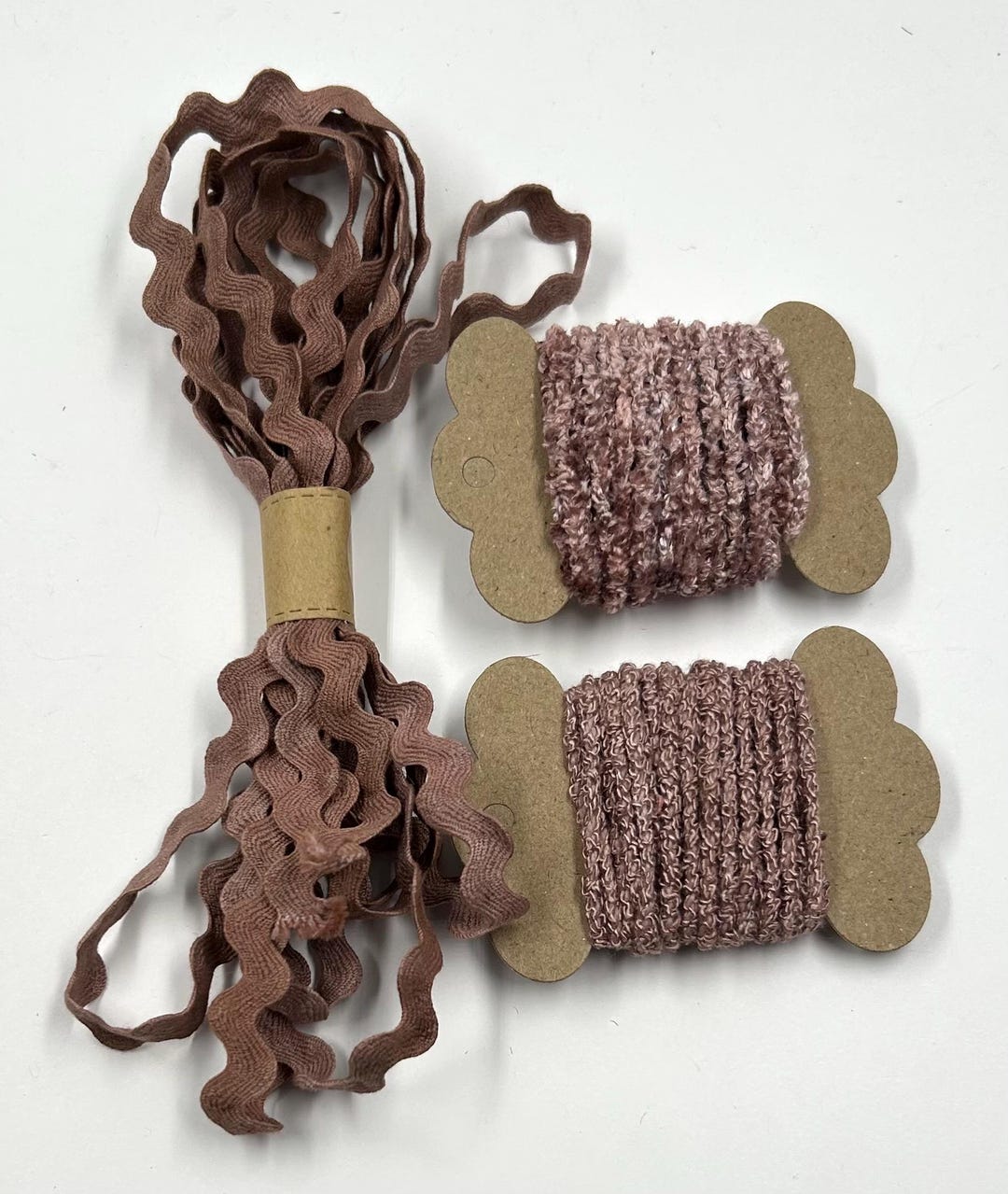 Hand-dyed Novelty Trim Set (cocoa Brown Lot #93) 9 Yds Total - Ric Rac ...