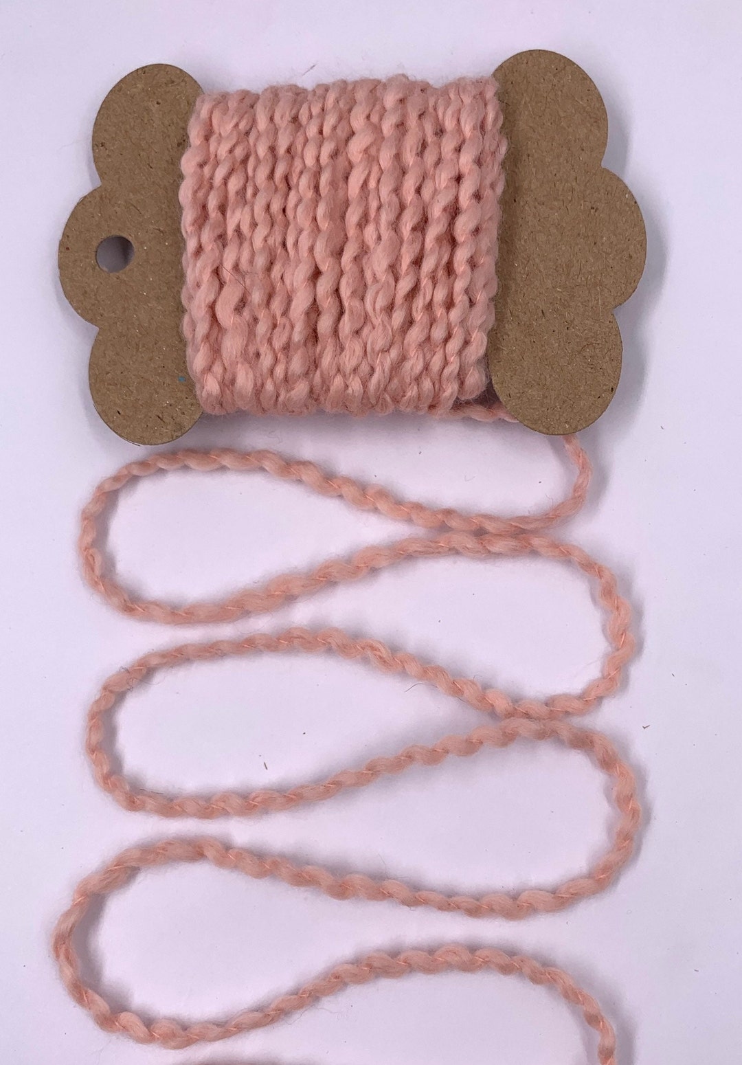 10 Yards Cotton Wavy Twine Blush Pink Novelty Trim String Fibers Mixed Media Journals Tags Yarn