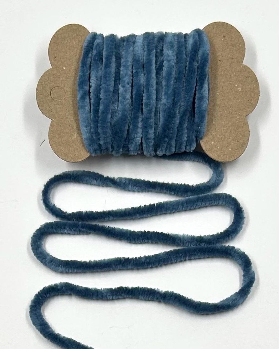 3 Yds 3/16” Velvety Trim (slate Blue) Novelty Fibers Mixed Media Junk ...