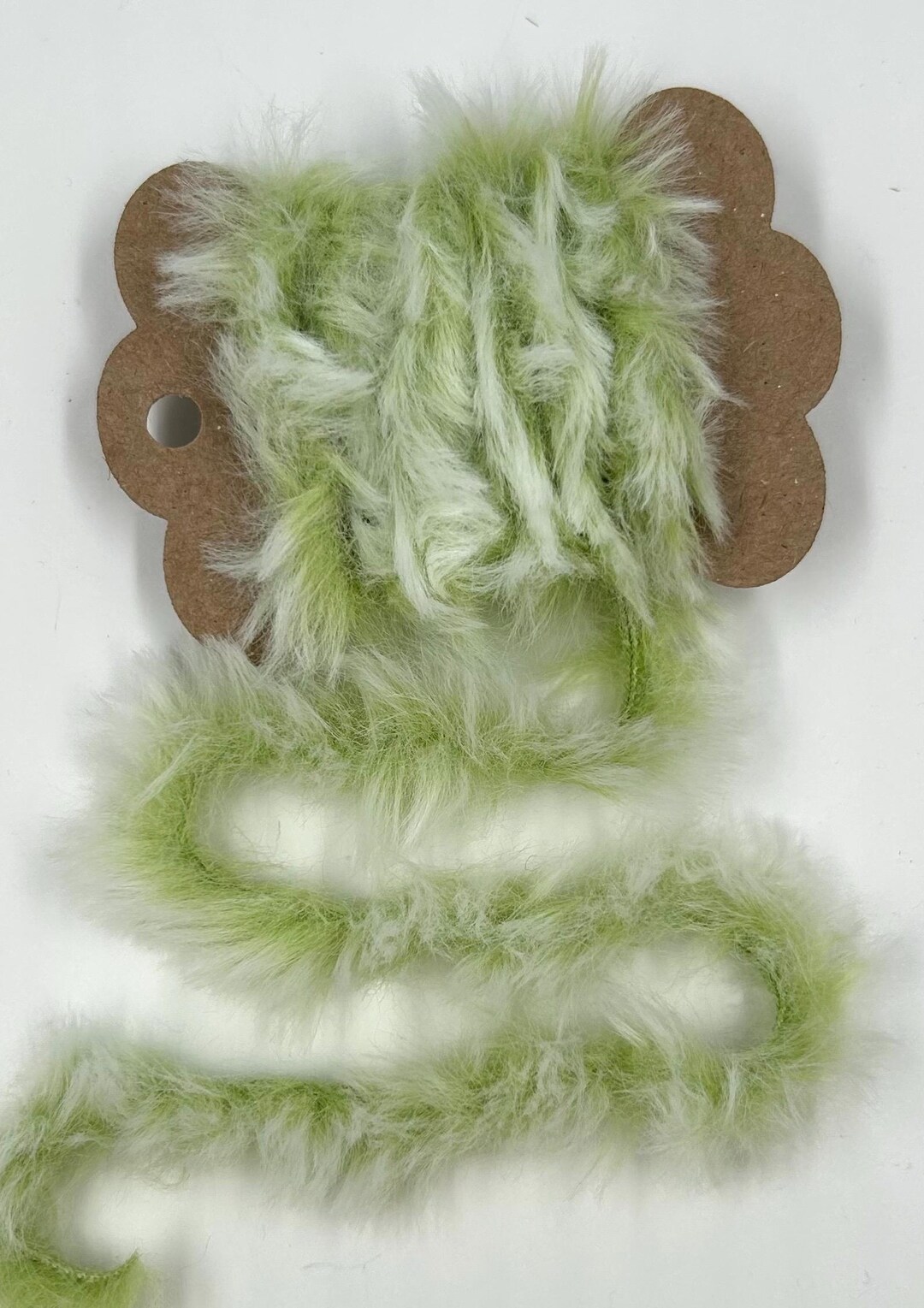 1 Yd Faux Fur Yarn (frosted Lime Green) Trim Novelty Fibers Mixed Media ...