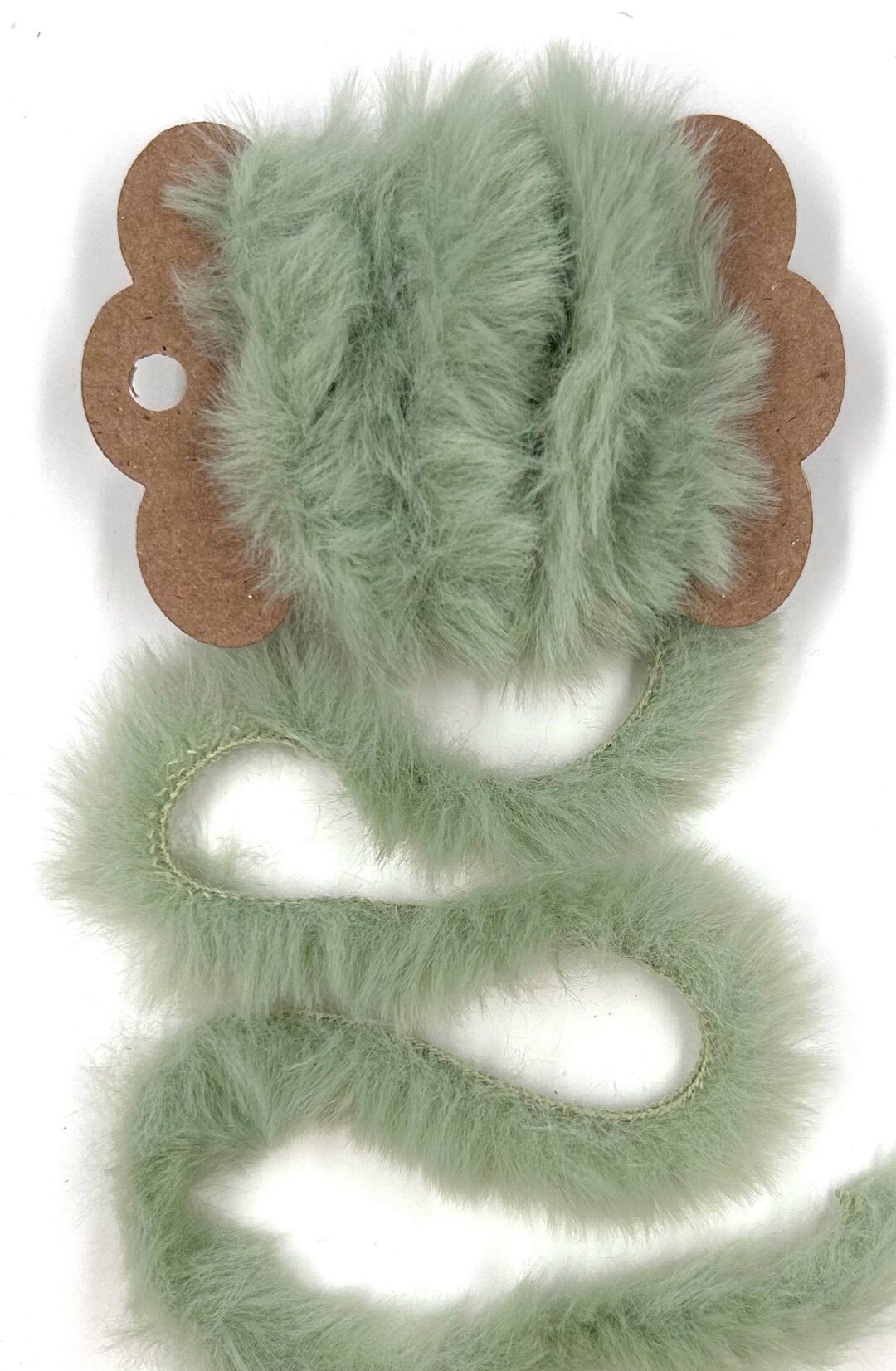1 Yd Faux Fur Yarn (spring Moss Green) Trim Novelty Fibers Mixed Media ...