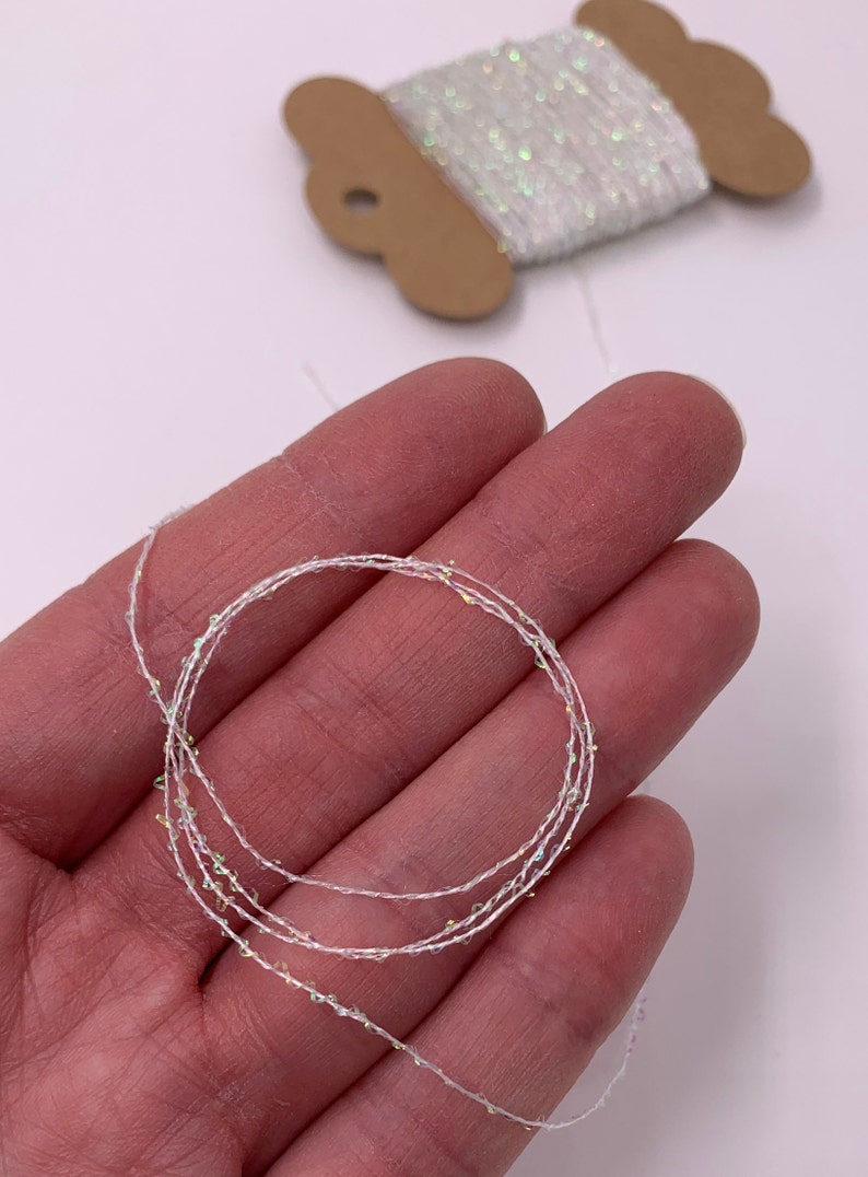 20 Yards Thin String Twine white Holographic Novelty Fibers - Etsy