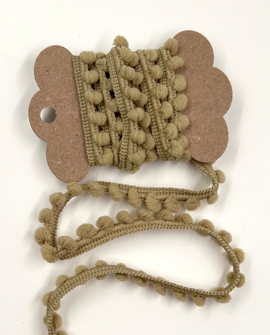 1 Yard 3/8" Baby Pom Pom (beige) Mini Pom Trim Novelty Art Yarn Crafts ...