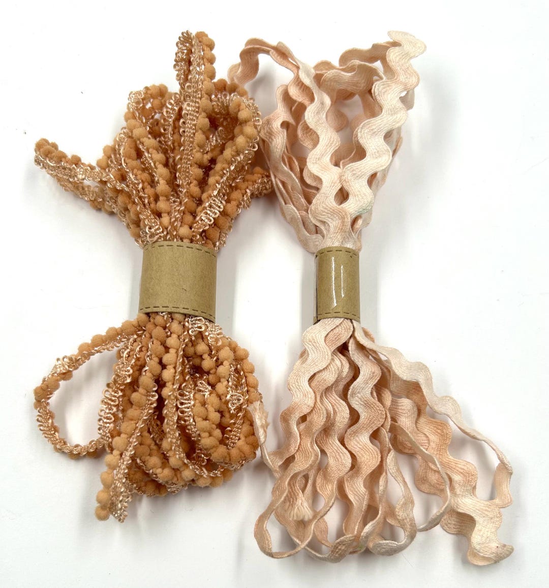 Hand-dyed Novelty Trim Set (tan/tea Color Lot #90) 6 Yds Total - 1/2 ...