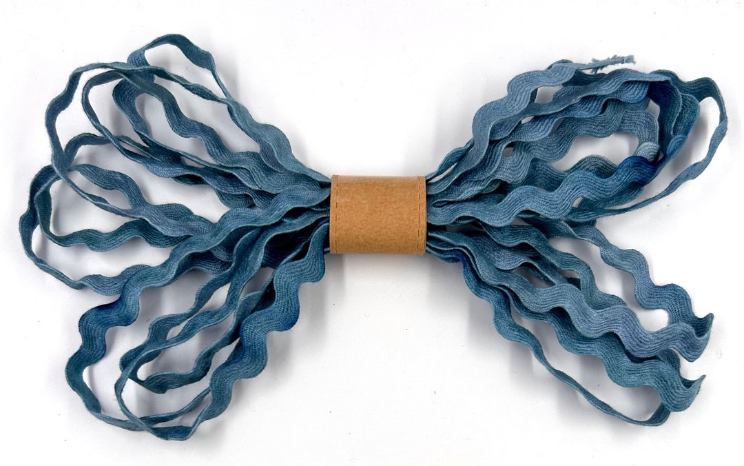 3 Yards 1/2 Ric Rac Hand-dyed rustic Country Blue, Lot A 100% Cotton ...