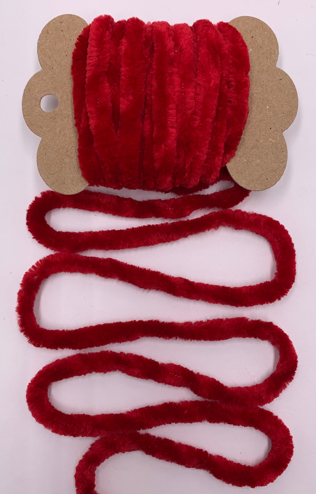 3 Yds 1/4” Velvety Trim (red) Novelty Fibers Mixed Media Junk Journals ...