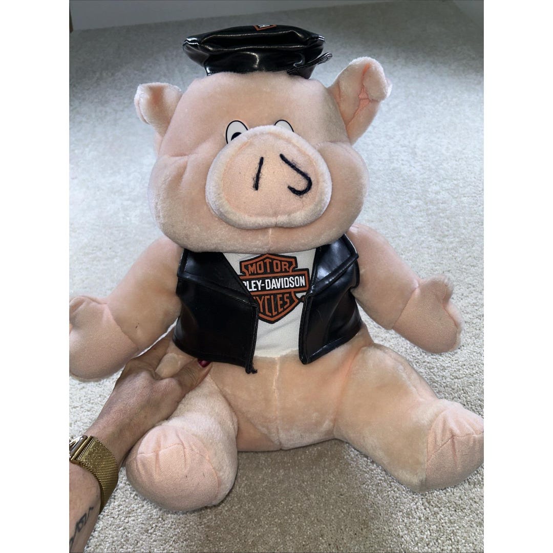 1998 Harley Davidson Pig Biker Stuffed Animal - Vintage Plush Toy - Etsy