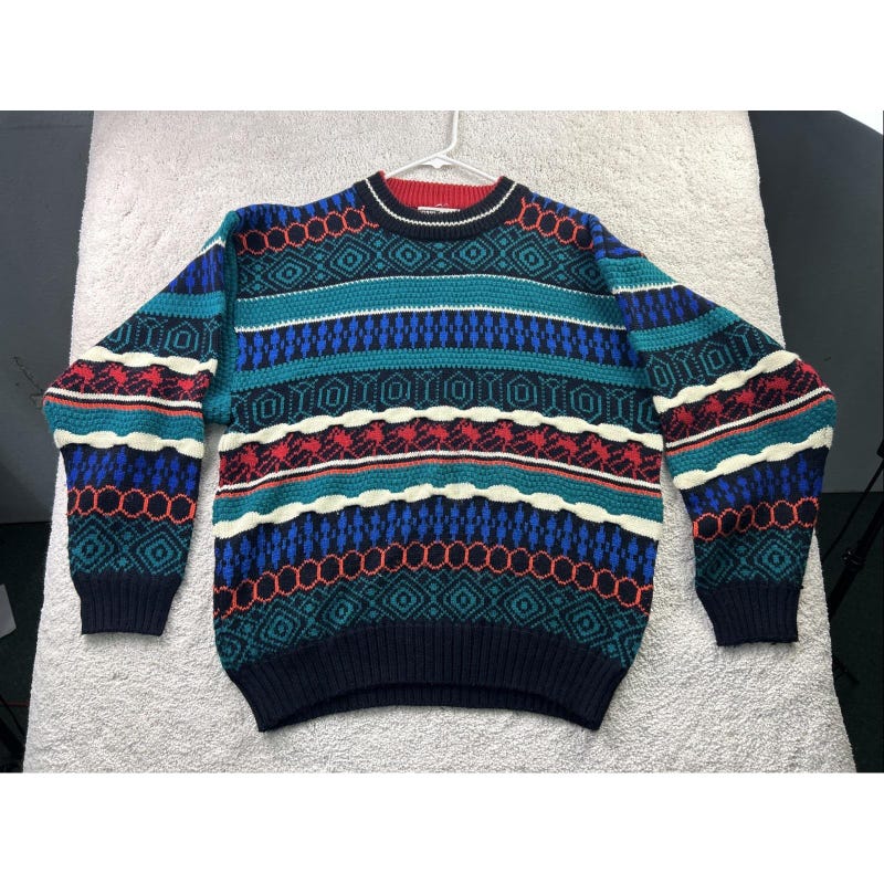 90s Colorful Sweater - Etsy