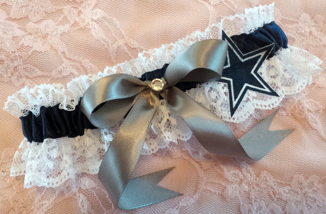 Dallas Cowboys Inspired White Lace Football Wedding Garter Belt Toss or ...