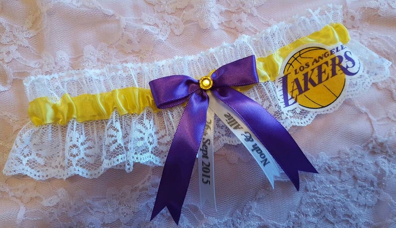 LA Lakers Inspired Basketball Wedding Garter Belt Toss or Set W/ White ...