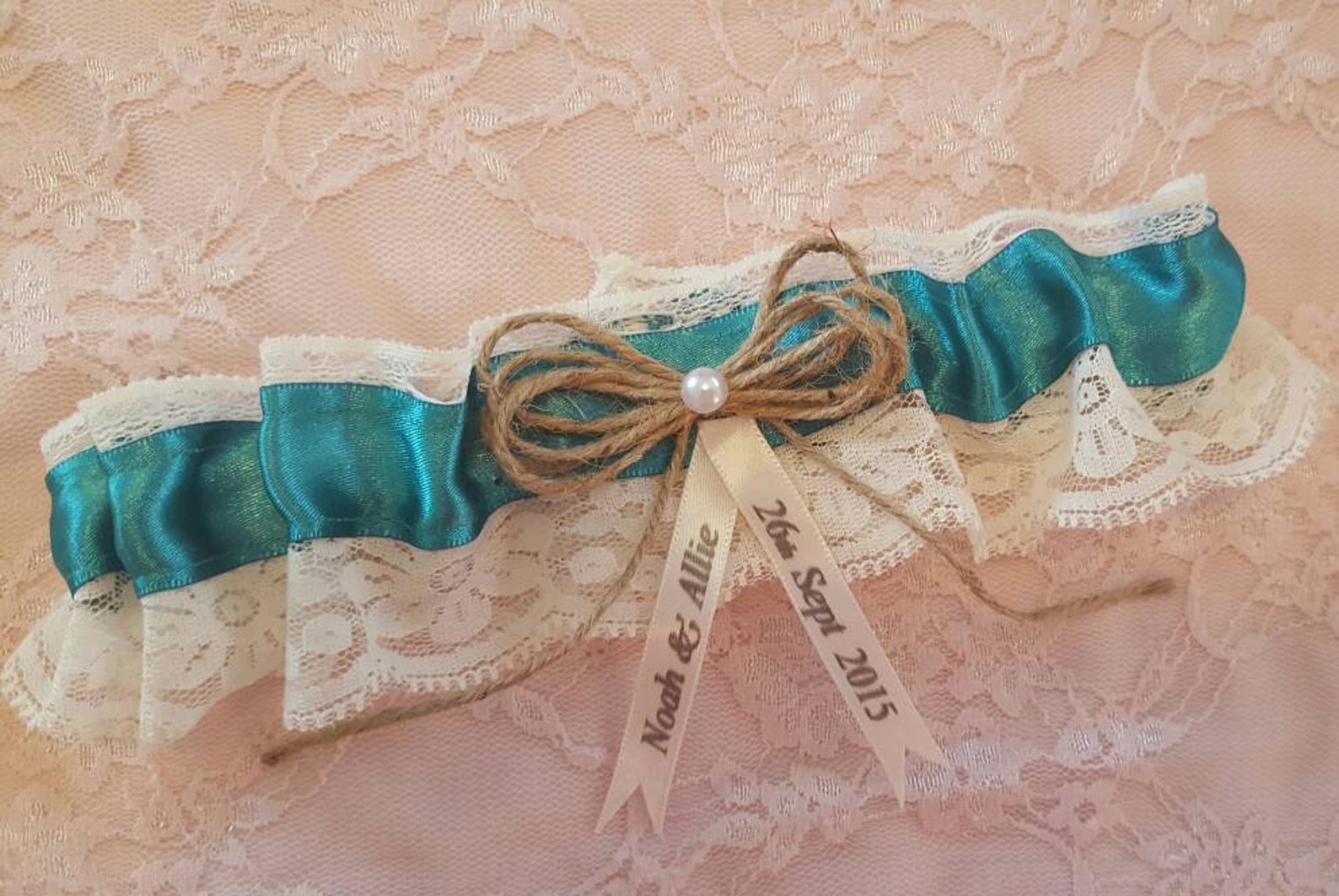 Teal Vintage Rustic Lace Wedding Garter Belt Single or 2pc Set - Etsy
