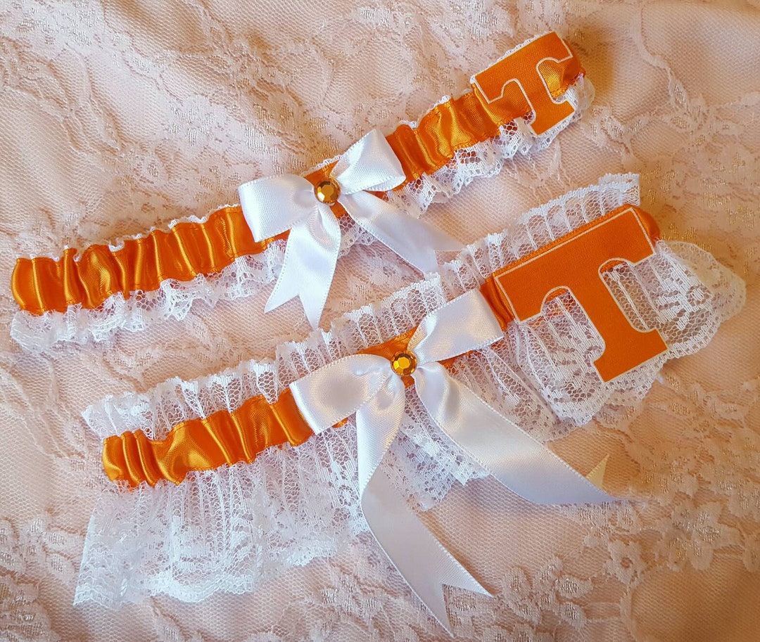 University of Tennessee Vols Inspired 2pc Wedding Leg Garter Belt Set W ...
