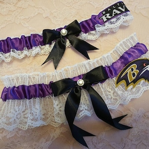 Baltimore Ravens Inspired White Lace Football Wedding Garter Belt Set ...