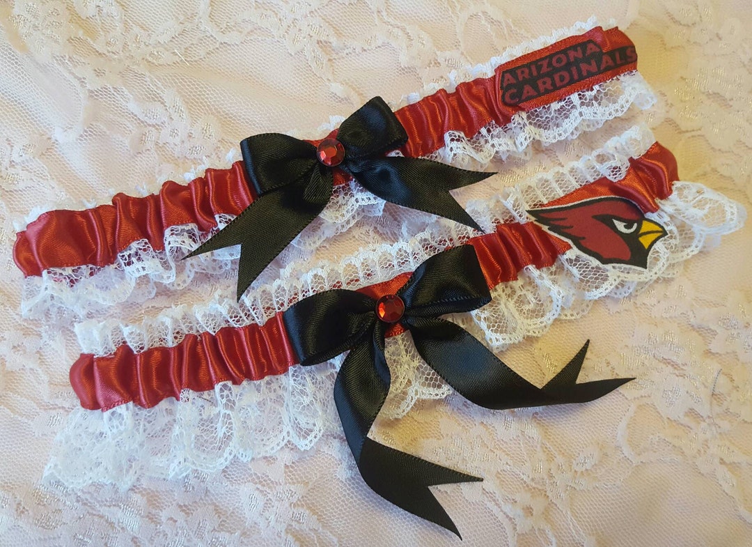 Arizona Cardinals Inspired Wedding Garter Belt or 2pc Set W/ White Lace ...