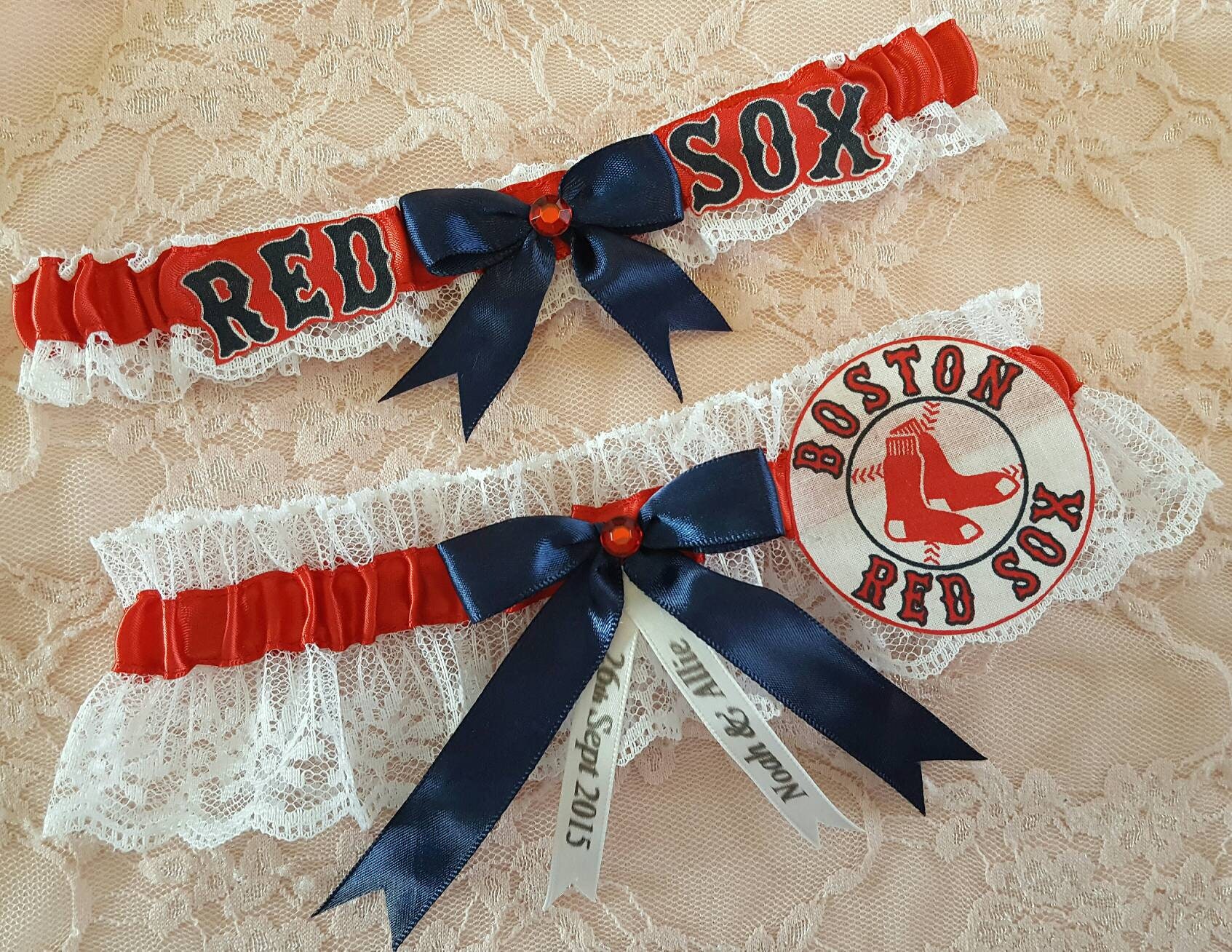 Boston Red Sox Inspired Baseball Wedding Garter Belt Toss or | Etsy