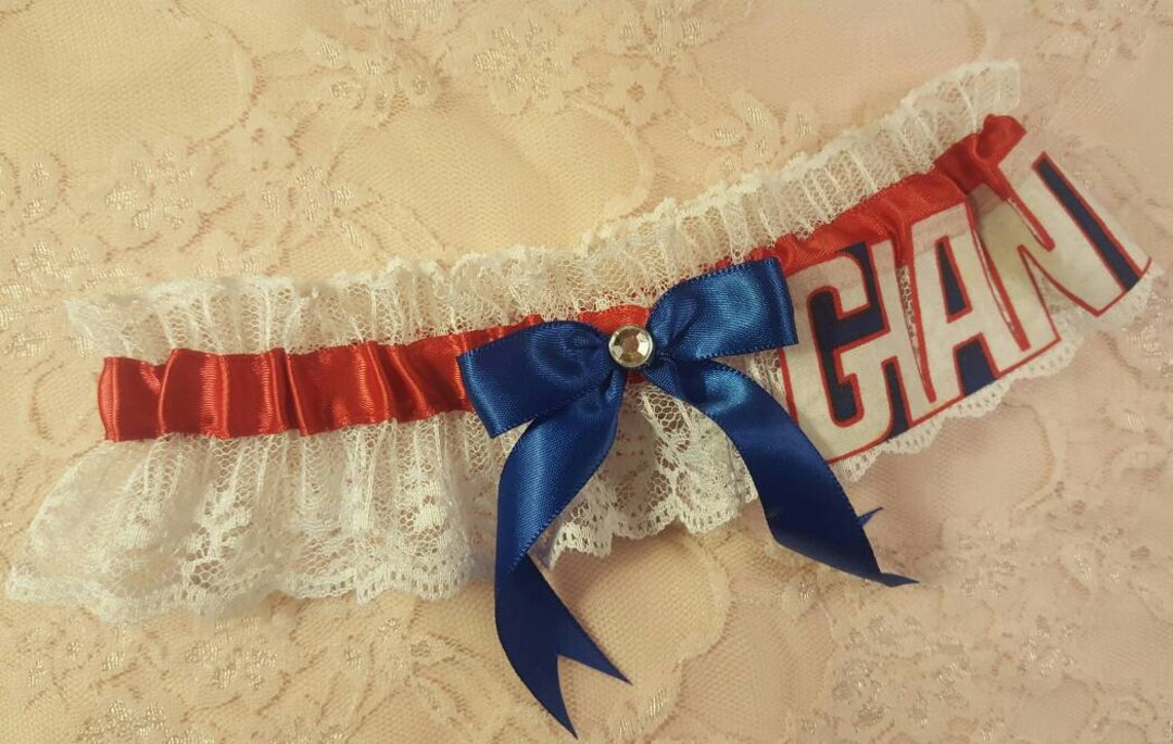 New York NY Giants Inspired Wedding Garter Belt Set W/ White Lace - Etsy