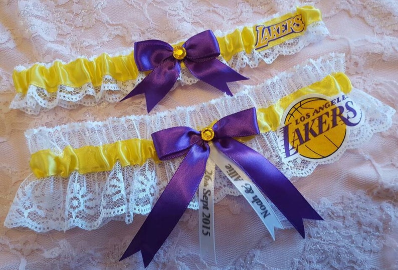 LA Lakers Inspired Basketball Wedding Garter Belt Toss or Set | Etsy