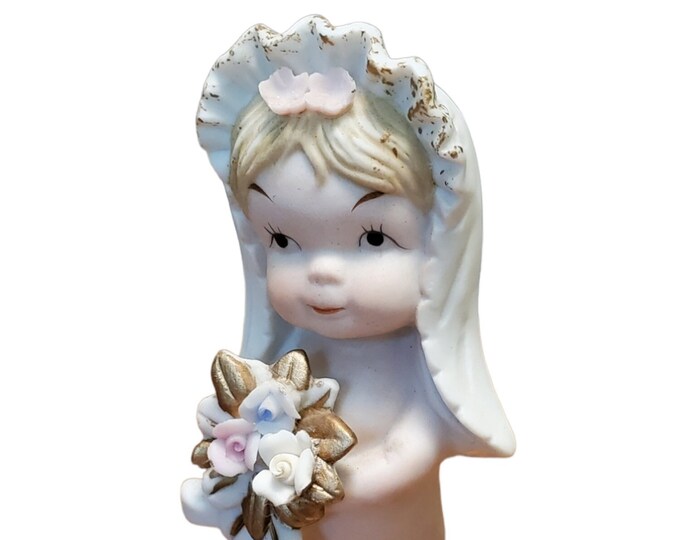 Lefton Birthday Month Angel, June Bride, Vintage Girl Figurine, Tagged ...