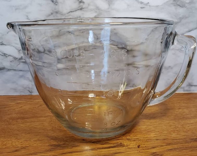Pampered Chef, Measuring Cup, Batter Bowl With Handle, Clear Glass Bowl ...