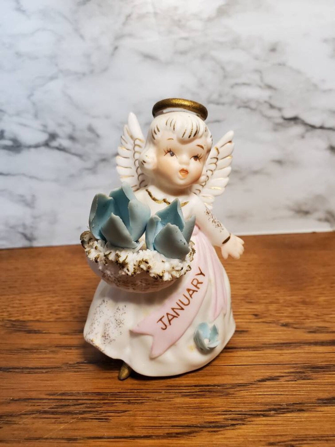 Lefton Birthday Month Angel, January, Vintage Girl Figurine, , Tagged ...