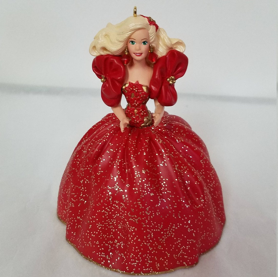 1993 Happy Holiday Barbie Hallmark Ornament: Red Dress, Original Box - Etsy
