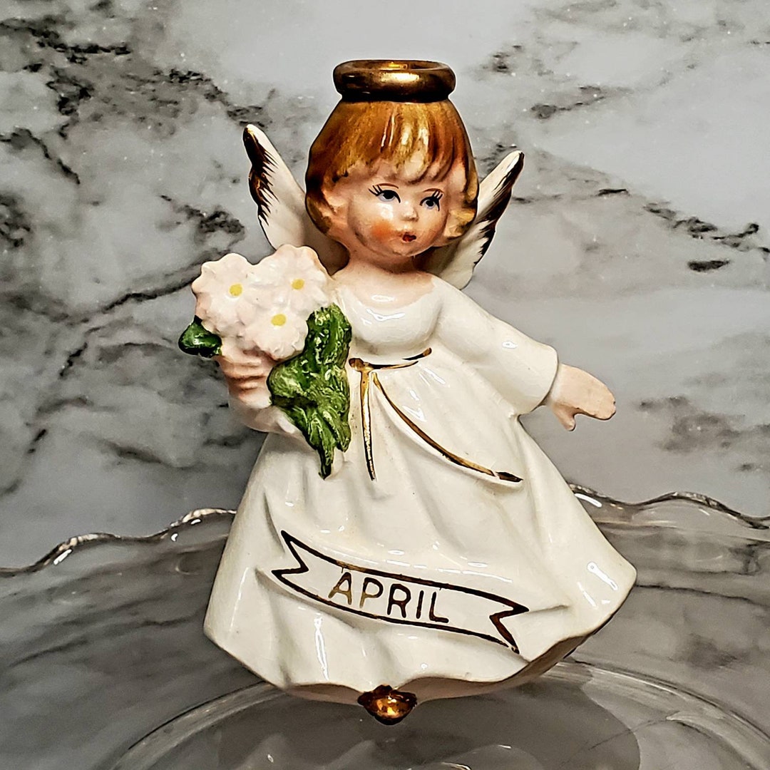 April Birthday Angel Vintage Figurine Japan Collector Gift - Etsy