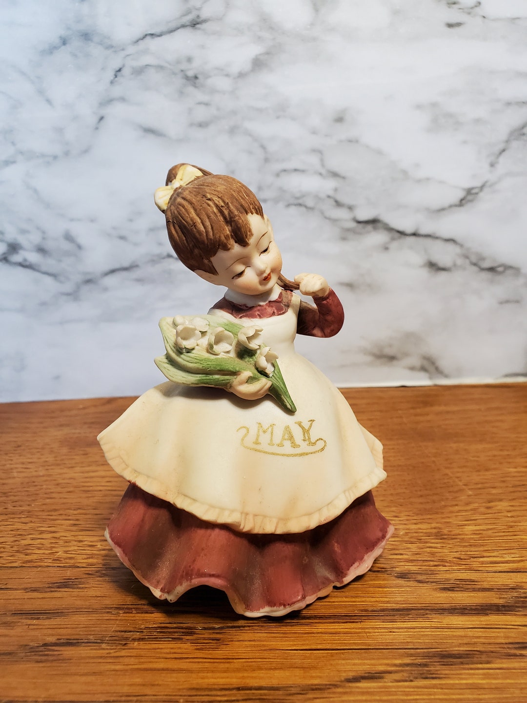 Buy May, Lefton Birthday Month Angel, Vintage Girl Figurine, Holly ...