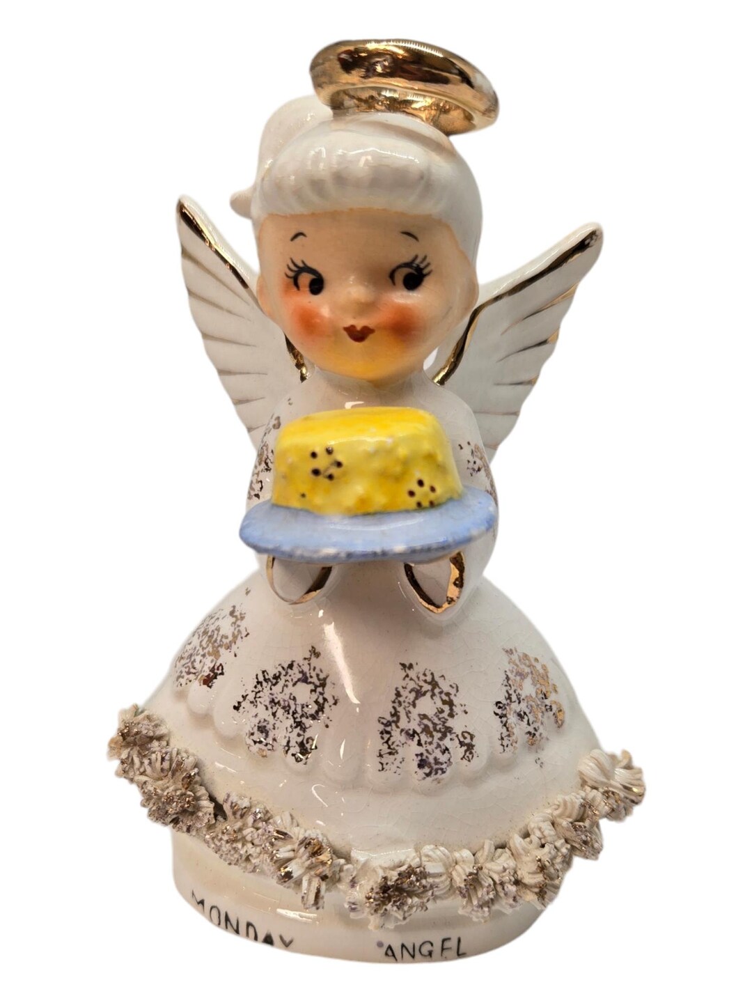 MONDAY Birthday Angel, Vintage Girl Figurine, , Tagged, Antique ...
