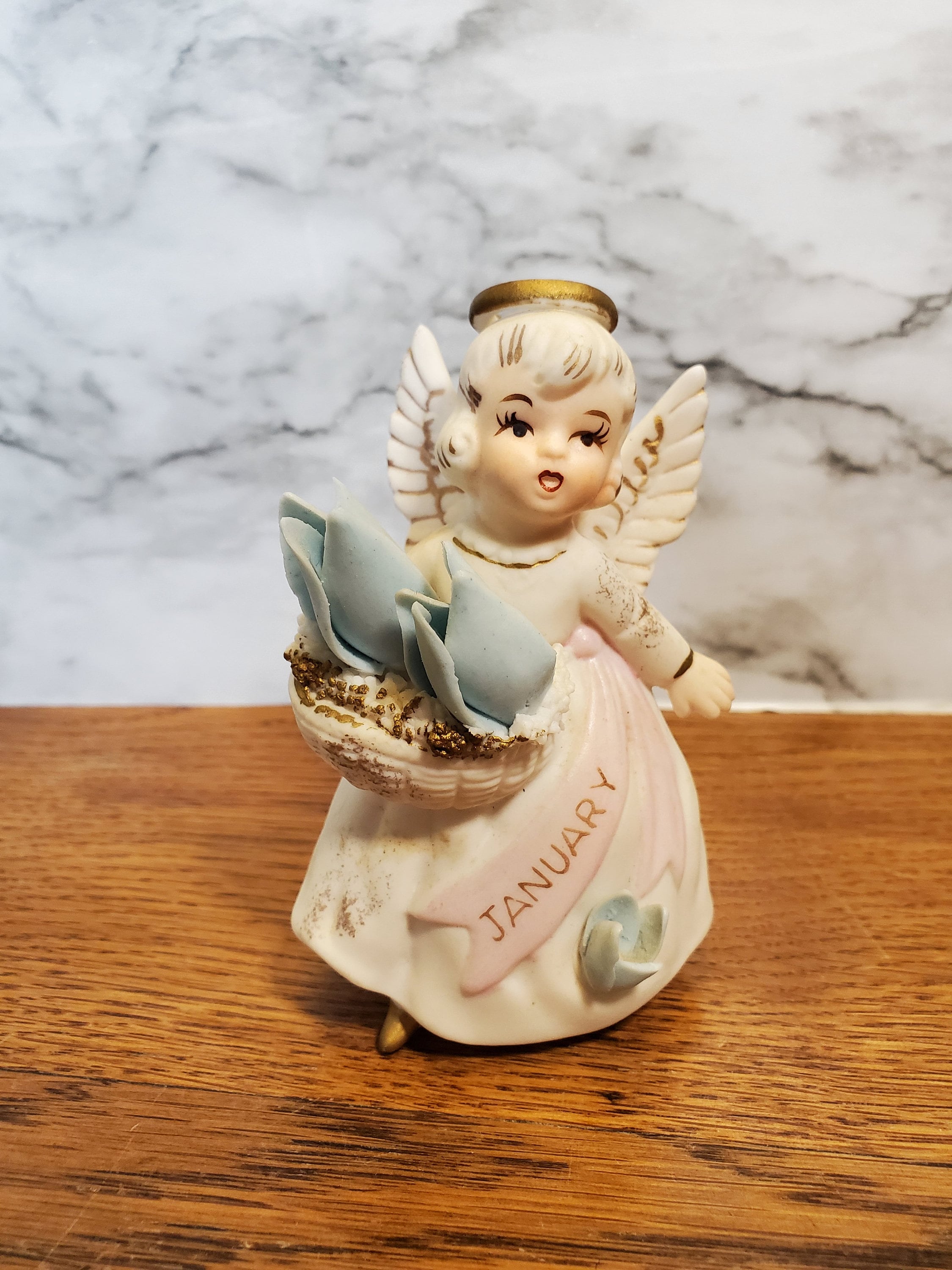 Lefton Birthday Month Angel January Vintage Girl Figurine - Etsy