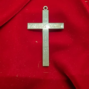 Large Sterling Cross Crucifix Pendant, Monogrammed: CT St Paul's Church ...