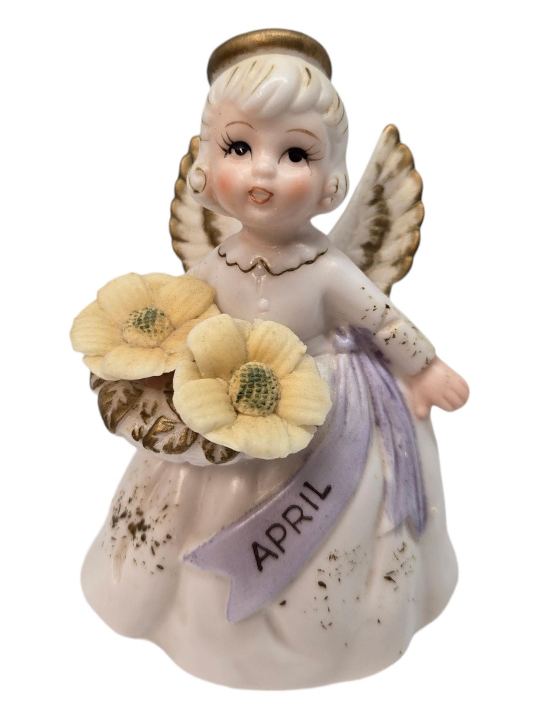 April Vintage Lefton Tagged Birthday Angel, Figurine, Perfect Condition ...