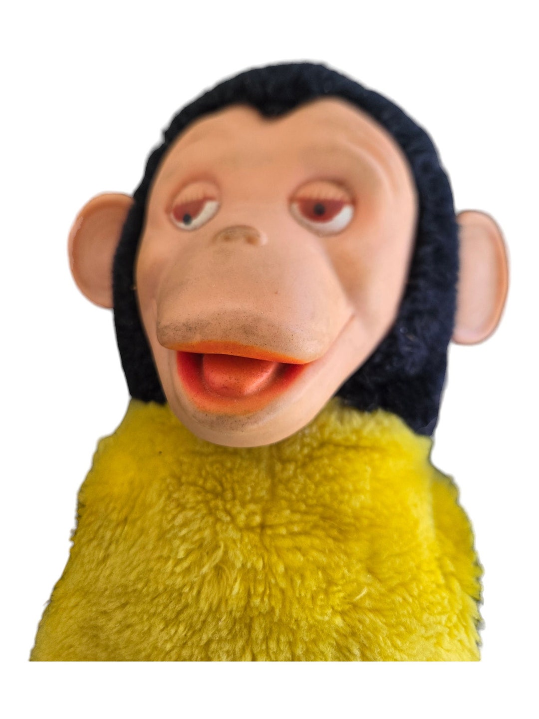 Vintage 16" ZIPPY ZIM MCM Stuffed Plush Monkey Banana Rubber Face Mr ...