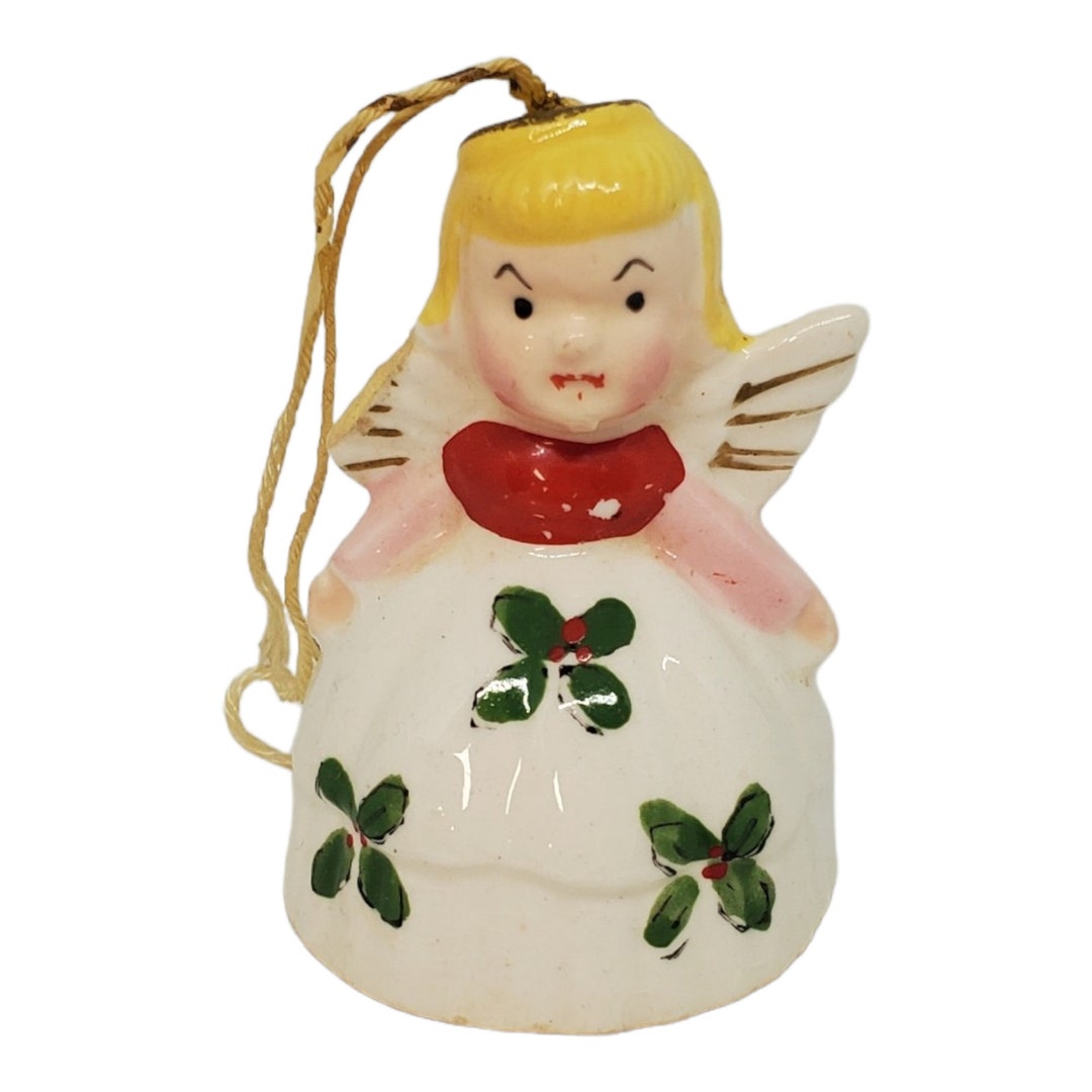 Vintage Christmas Angel Bell: Holiday Figurine Decor (2.5