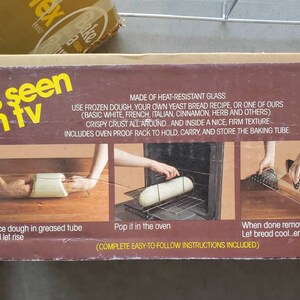 Vintage Pyrex Bake A Round-bread Dough Glass Baking Tube, Chrome Holder ...