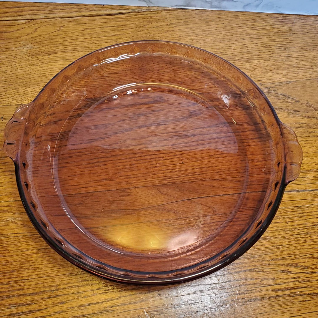 Vintage PYREX Cranberry Glass Pie Pan #229, Pie Plate, Baking Dish, 10 ...