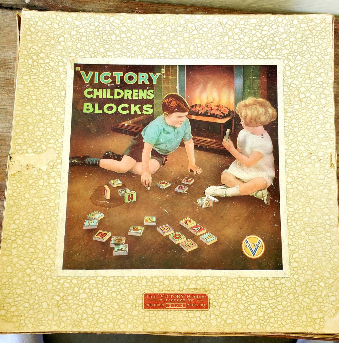 Victory Blocks, Antique Alphabet Animal Blocks in the Original Box, G J ...