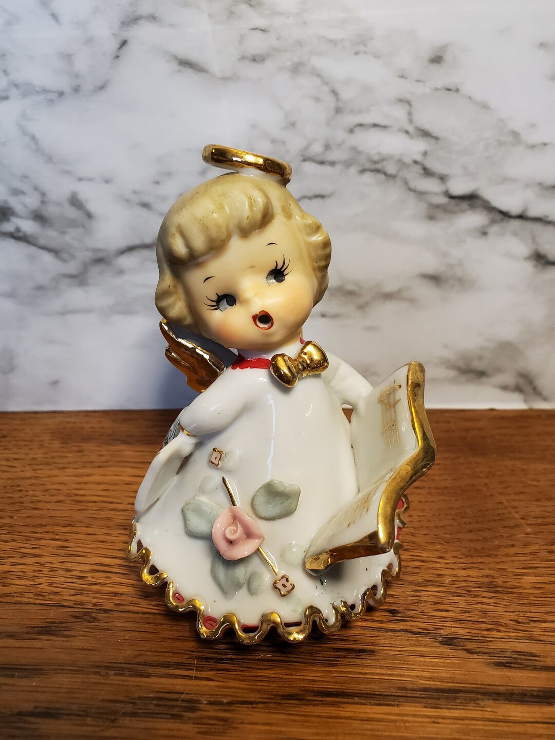 Lefton Angel Bell Vintage Girl Figurine Spaghetti Angel - Etsy