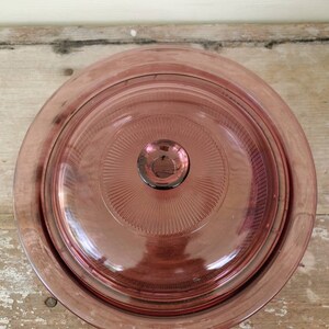 Vintage Cranberry Vision Ware, Casserole Dish, Corning Ware, Made in ...