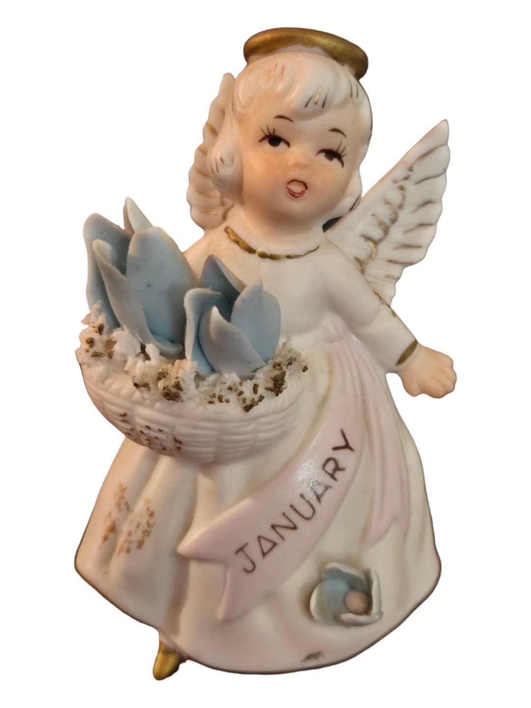Lefton Birthday Month Angel, January, Vintage Girl Figurine, , Tagged ...