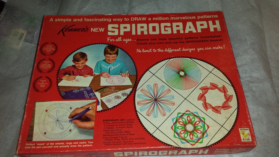 Spirograph Toy, Complete Set, Kenner, Vintage Art Supplies, Drawing for ...