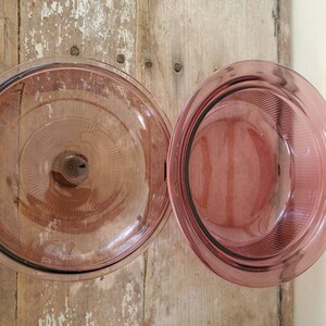Vintage Cranberry Vision Ware, Casserole Dish, Corning Ware, Made in ...
