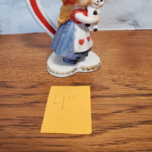 Lefton Valentine, Girl With Bear # 243, Vintage Girl Figurine ...