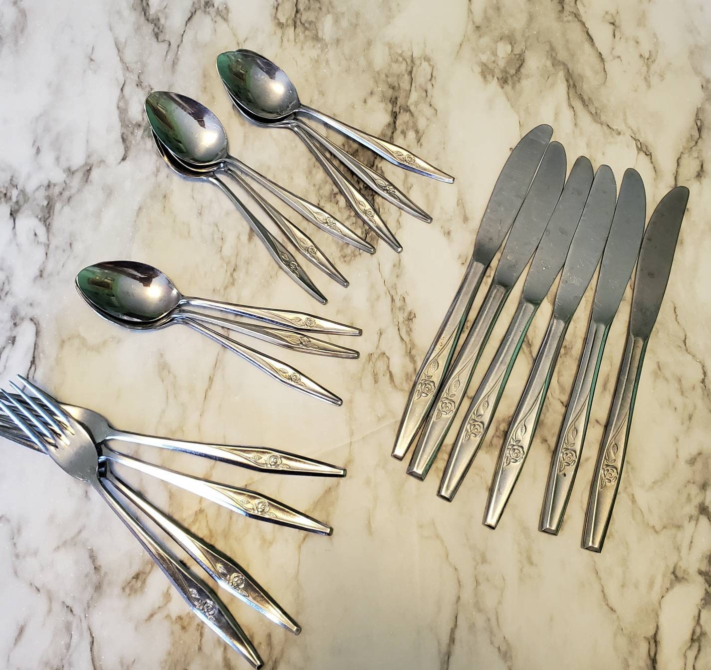 Spritely Rose Creative Manor Stainless Flatware 19 Pcs-9 - Etsy