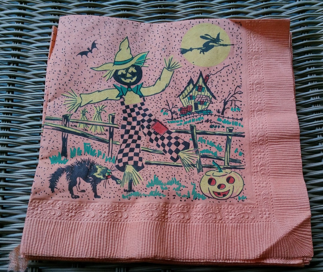Punkinhead, Vogelscheuche, 1940er Jahre, 7, Papierservietten, tolle ...
