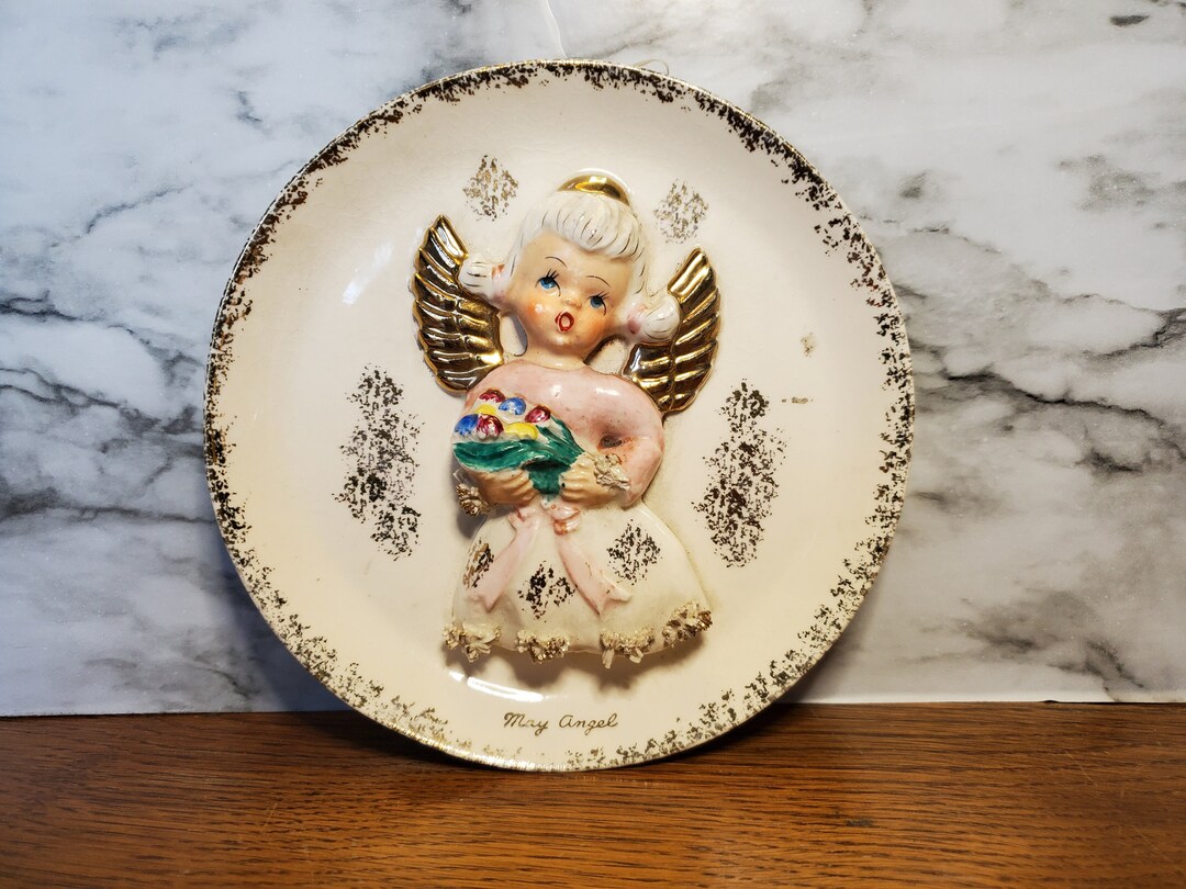 May, Birthday Month Angel, Plate, Vintage Girl Figurine, , Tagged ...