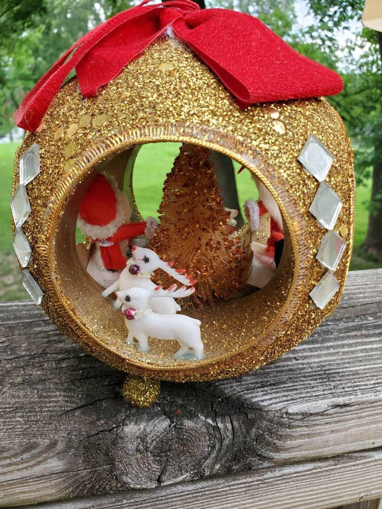 Christmas Santa Diorama Decoration Mint in the original box | Etsy